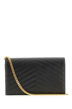 Saint Laurent Quilted Monogram Wallet With Chain - Multicolor