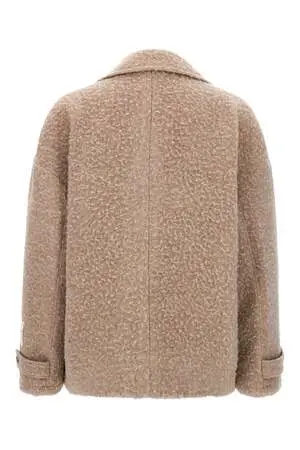 Dolce & Gabbana Double Breasted Textured Coat - Multicolor