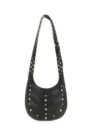 Valentino Garavani Black Leather Studded Shoulder Bag