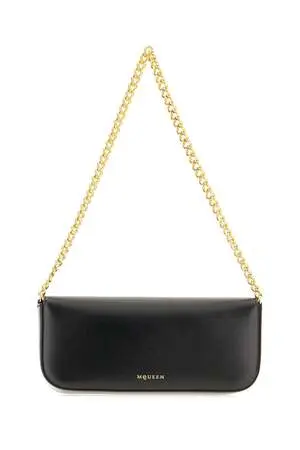Alexander McQueen Black Leather Chain Strap Bag