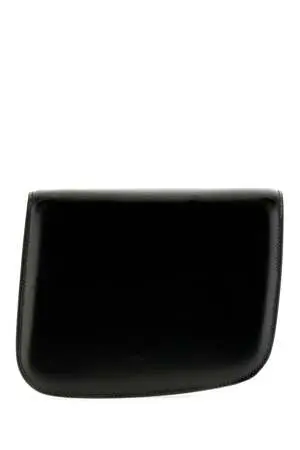 FERRAGAMO Black Leather Crossbody Bag With Gold Tone Clasp - Multicolor