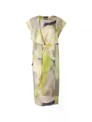 Soeur Iberis Silk-satin Abstract Print Midi Dress
