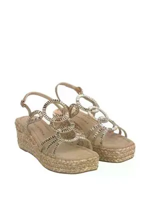 ALMA EN PENA Crystal-embellished Wedge Sandals