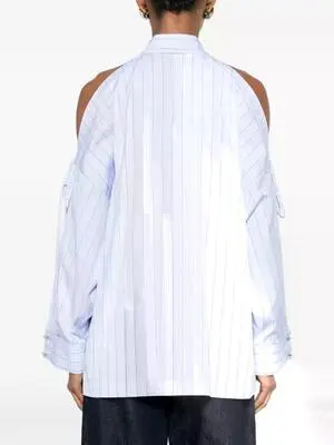 Erika Cavallini Pinstripe Cold-shoulder Shirt