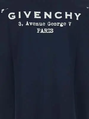 Givenchy Blue T-shirt With Logo On The Front In Cotton - Multicolor