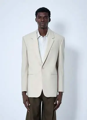 Saint Laurent Saint Laurent Men Yves Single-Breasted Blazer Cream