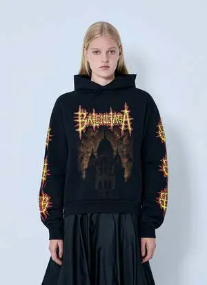 Balenciaga Medium Fit Hoodie With Graphic Motifs