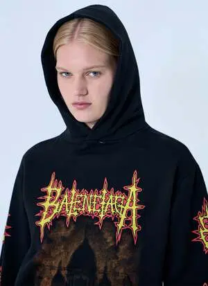 Balenciaga Medium Fit Hoodie With Graphic Motifs