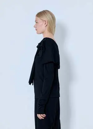 Yohji Yamamoto Supima Single Jersey Big Collar Top