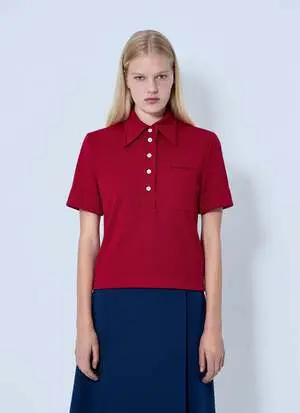 Miu Miu Jersey Polo Shirt - Red
