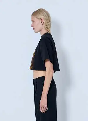 Balenciaga Cropped Graphic Print T-shirt