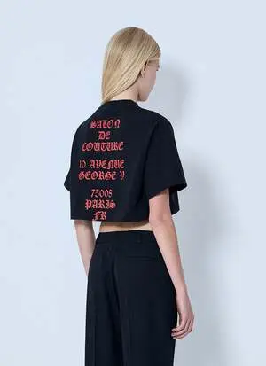 Balenciaga Cropped Graphic Print T-shirt
