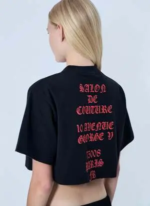 Balenciaga Cropped Graphic Print T-shirt