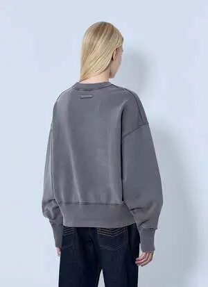 JEAN PAUL GAULTIER Fleece Crewneck Sweatshirt With Embroidered Detail - Gray
