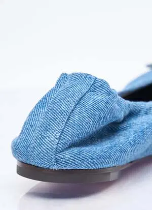 Jacquemus Les Ballerines Flats In Denim - Blue