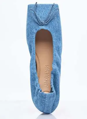 Jacquemus Les Ballerines Flats In Denim - Blue