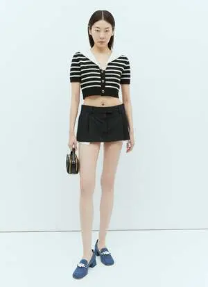 Miu Miu Pleated Pinstripe Mini Skirt