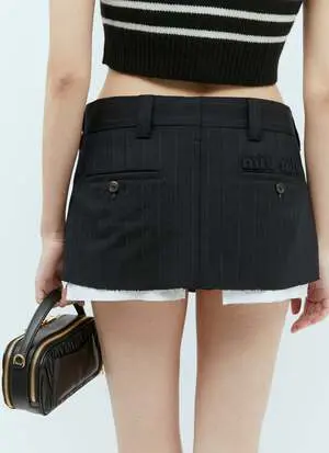 Miu Miu Pleated Pinstripe Mini Skirt