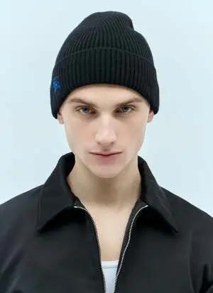 Burberry Ribbed Cashmere Beanie With Ekd Embroidery