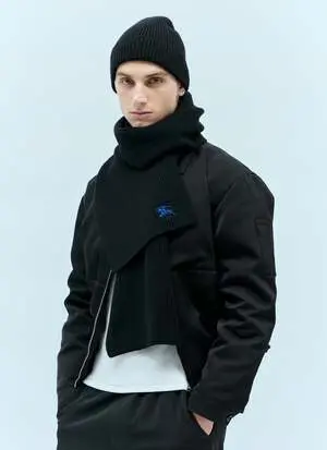 Burberry Ribbed Cashmere Beanie With Ekd Embroidery