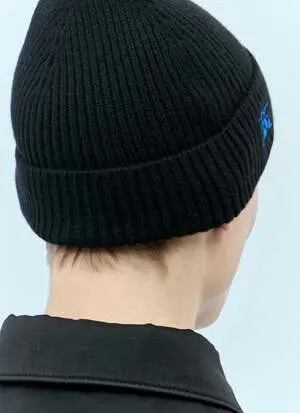 Burberry Ribbed Cashmere Beanie With Ekd Embroidery
