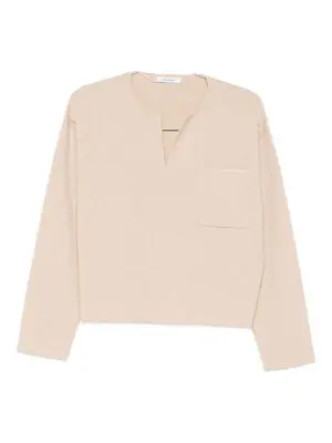 Max Mara MAX MARA V-Neck Cashmere Wool Sweater With Chest Pocket Multicolor