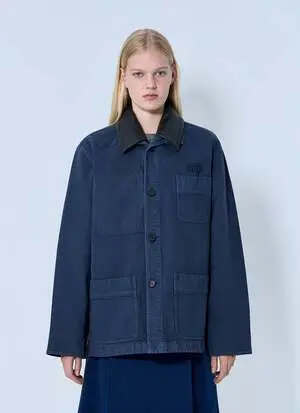 Miu Miu Single-breasted Garment-dyed Gabardine Jacket - Blue