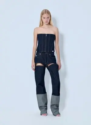 JEAN PAUL GAULTIER Cut-out Wide Leg Jeans - Blue