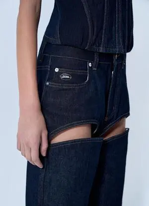 JEAN PAUL GAULTIER Cut-out Wide Leg Jeans - Blue