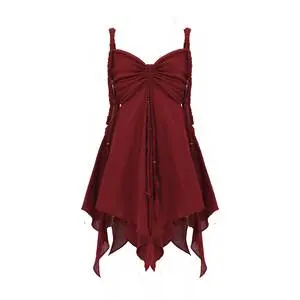ZHENABIA Ninsun Boho Mini Dress With Hand-braided Embellishments