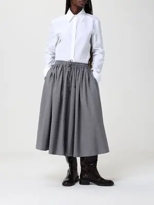 Max Mara Grey Virgin Wool Skirt