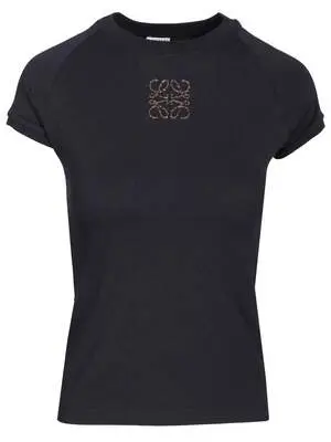Loewe Slim-fit Cotton T-shirt With Embroidered Anagram - Blue