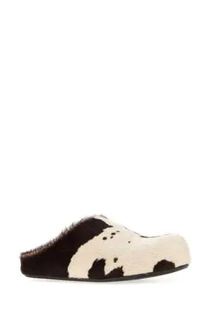 Marni Printed Calf Hair Fussbett Slippers - Multicolor