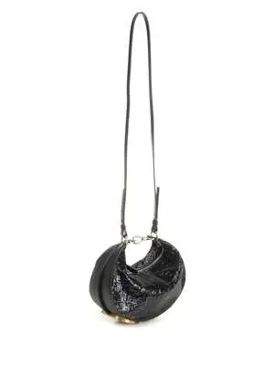 Fendi Mini "fendigraphy" Sequined Hobo Bag - Blue