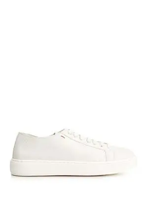 Santoni Tumbled Leather Low-top Sneakers