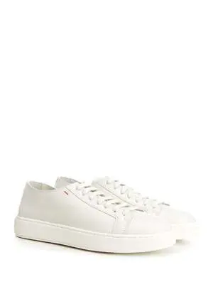 Santoni Tumbled Leather Low-top Sneakers