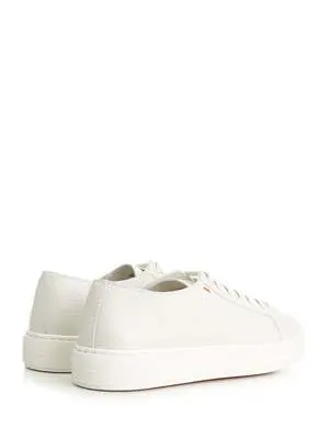 Santoni Tumbled Leather Low-top Sneakers
