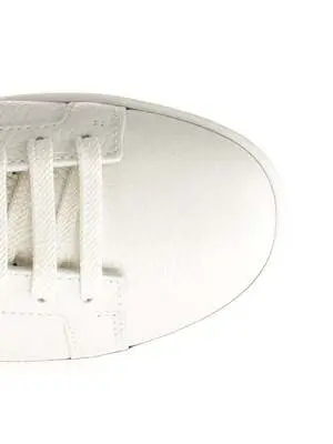 Santoni Tumbled Leather Low-top Sneakers