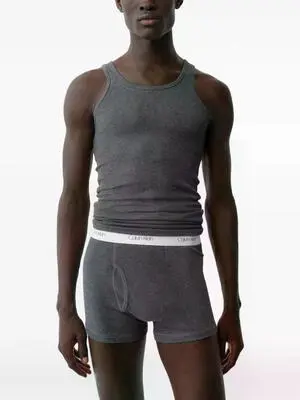 Calvin Klein Ribbed Logo-waistband Boxers - Grey