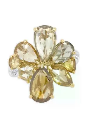 HYT JEWELRY Floral Diamond Ring - Silver