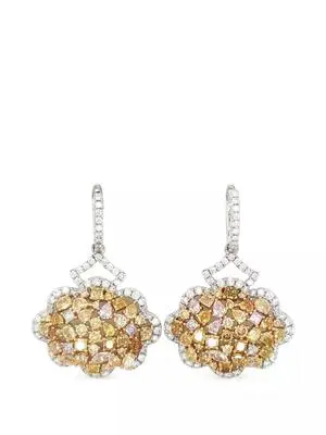 HYT JEWELRY 18k Gold Diamond Drop Earrings - Silver