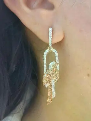 HYT JEWELRY 18k White Gold Diamond Bird Earrings