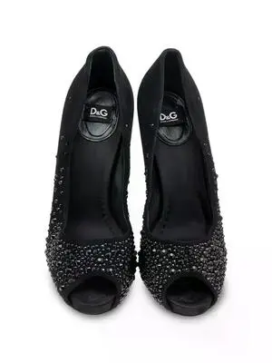 Dolce & Gabbana Embellished Peep-toe Pumps