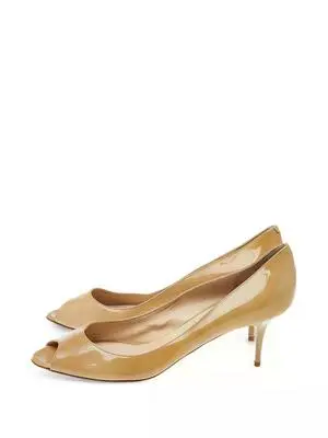 JIMMY CHOO Patent Leather Peep-toe Pumps - Neutrals