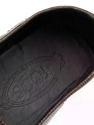 TOD'S Lizard-embossed Leather Loafers