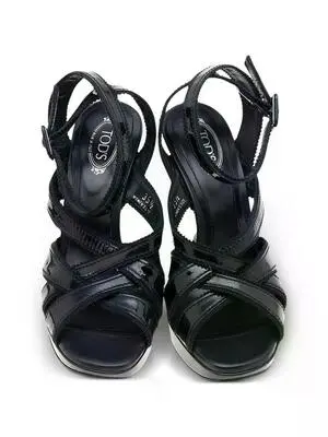 TOD'S Patent Leather Strappy Heeled Sandals
