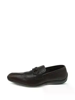 FERRAGAMO Gancini Bit Loafers - Brown