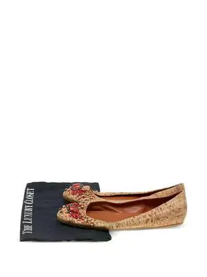 Oscar De La Renta Embellished Ballet Flats