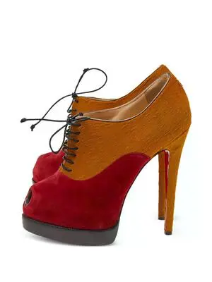 CHRISTIAN LOUBOUTIN Miss Poppins Peep-toe Ankle Boots - Yellow