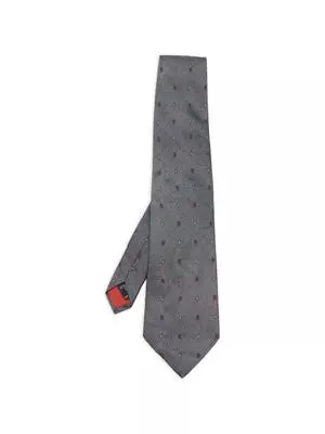 S.t. Dupont Geometric Print Neck Tie - Grey